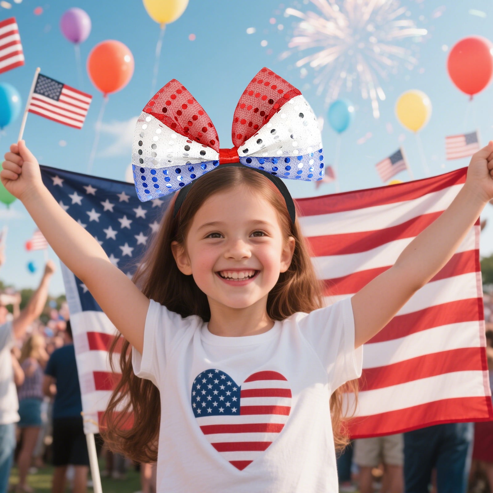 Taotanxi 4th of July Headband Patriotic Headbands Uncle Sam Hat USA ...