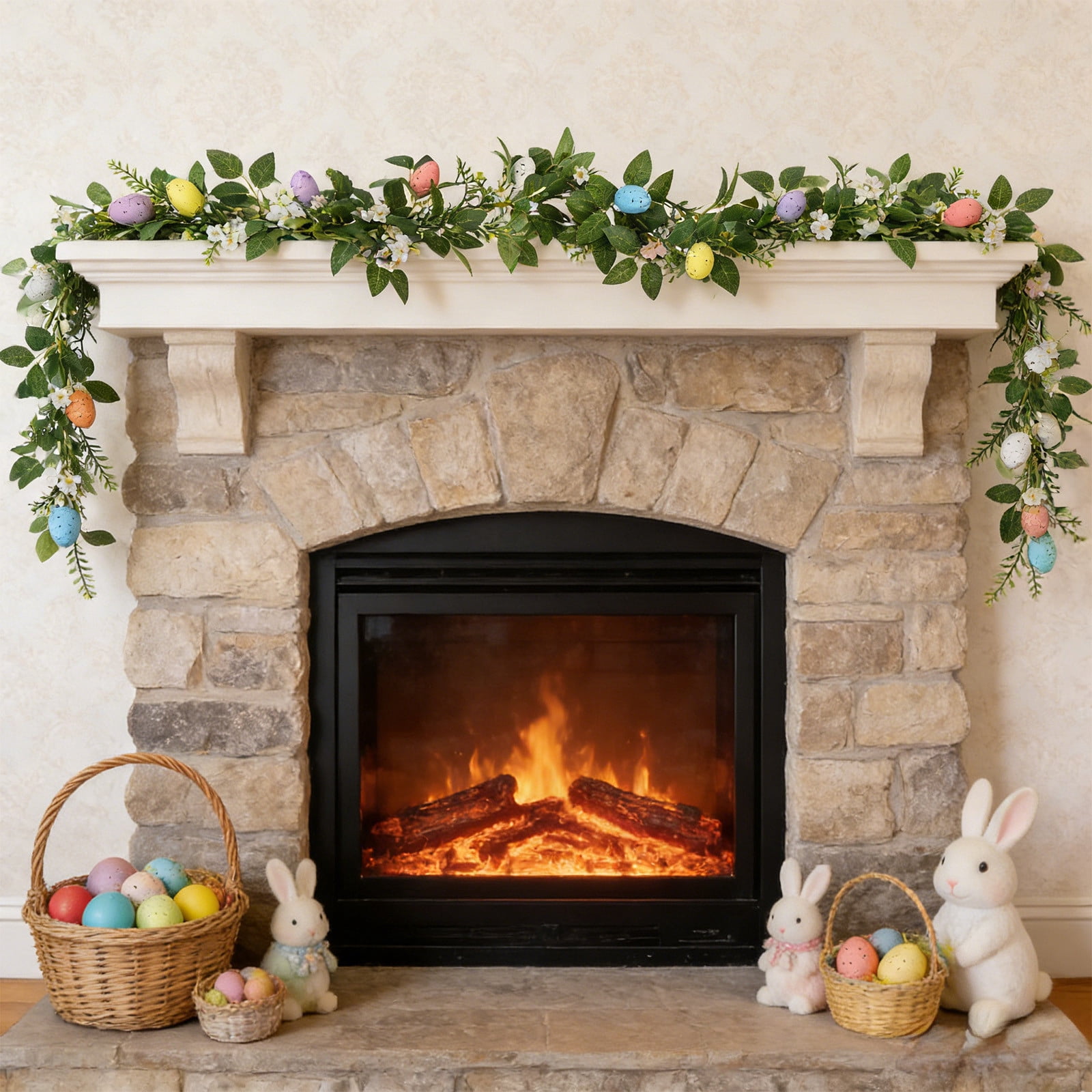 Taotanxi 6.5 ft Easter Egg Flower Berry Garlands Decorations Spring ...