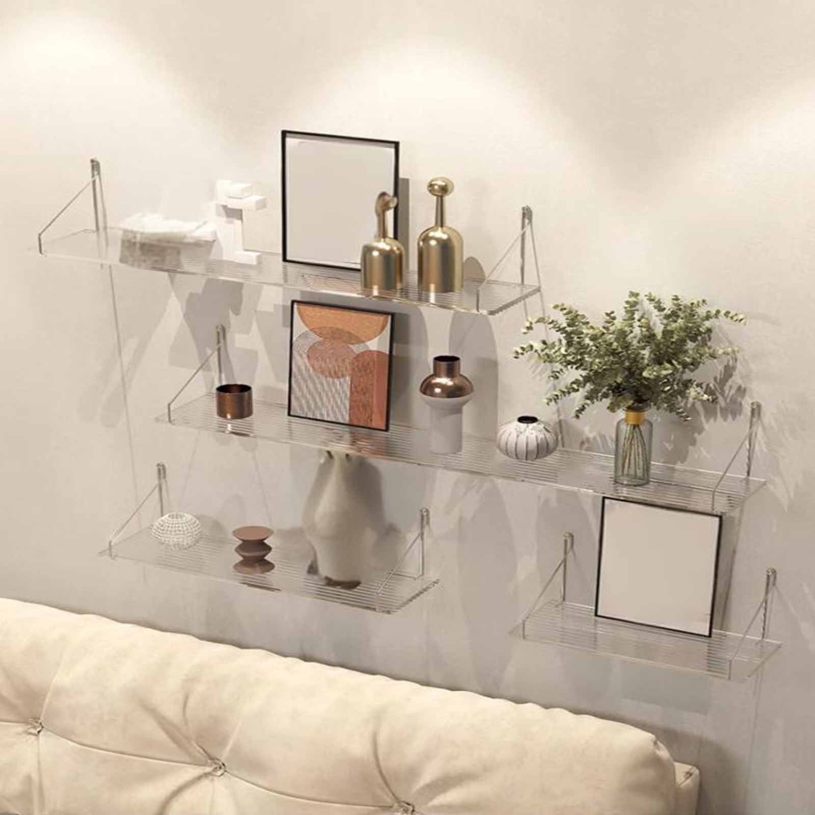 Taotanxi Acrylic Floating Shelves 11.81" L X 5.91" W Clear Bathroom ...