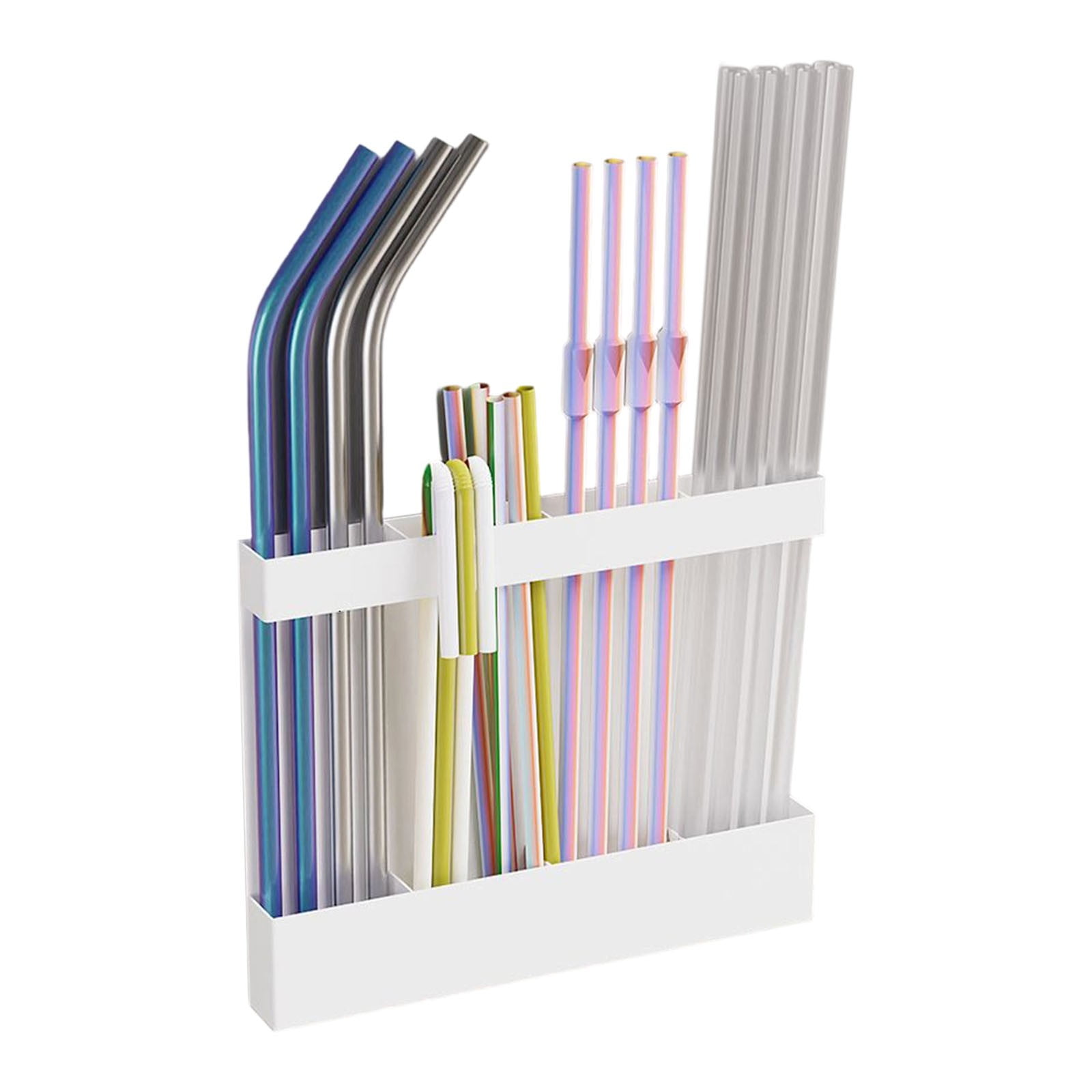 Taotanxi Acrylic Straw Holder, Cabinet Straw Organizer with Double ...