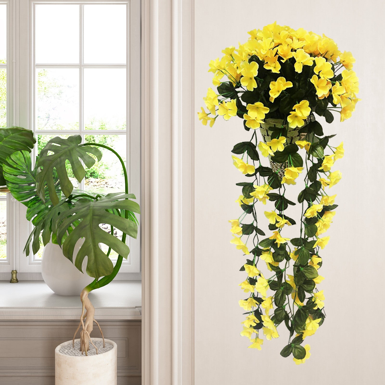 Taotanxi Artificial Hanging Plants Flowers Bougainvillea, UV Resistant ...