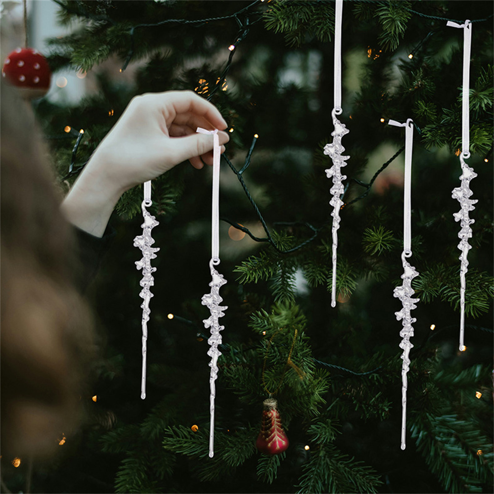 Taotanxi Christmas Icicle Ornaments for Christmas Tree Decorations ...