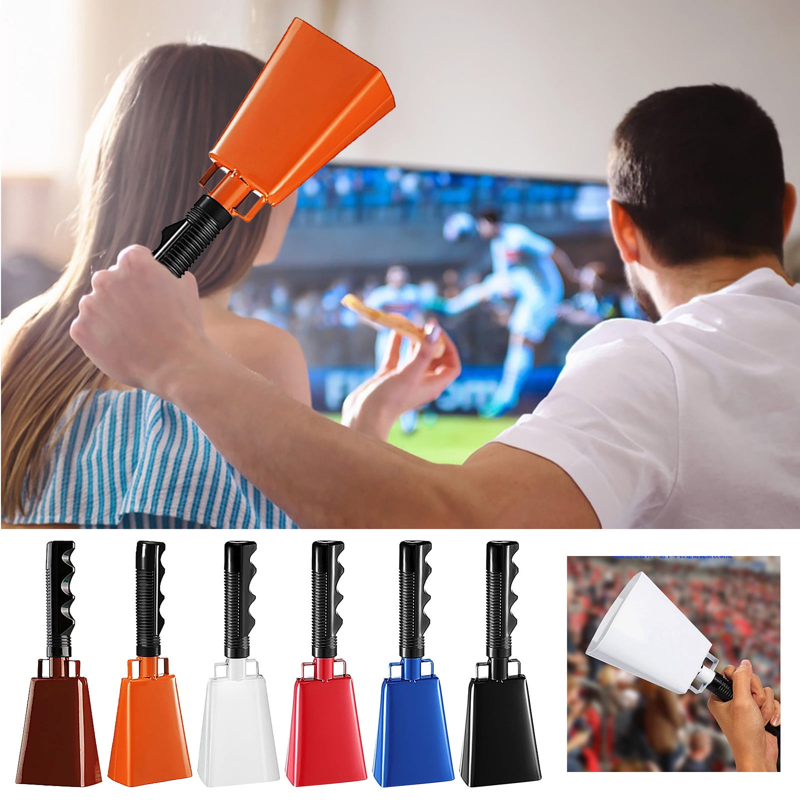 Taotanxi Cowbells 1pcs,Steel Cow Bell 10 inch with Handle,Cheering Hand ...
