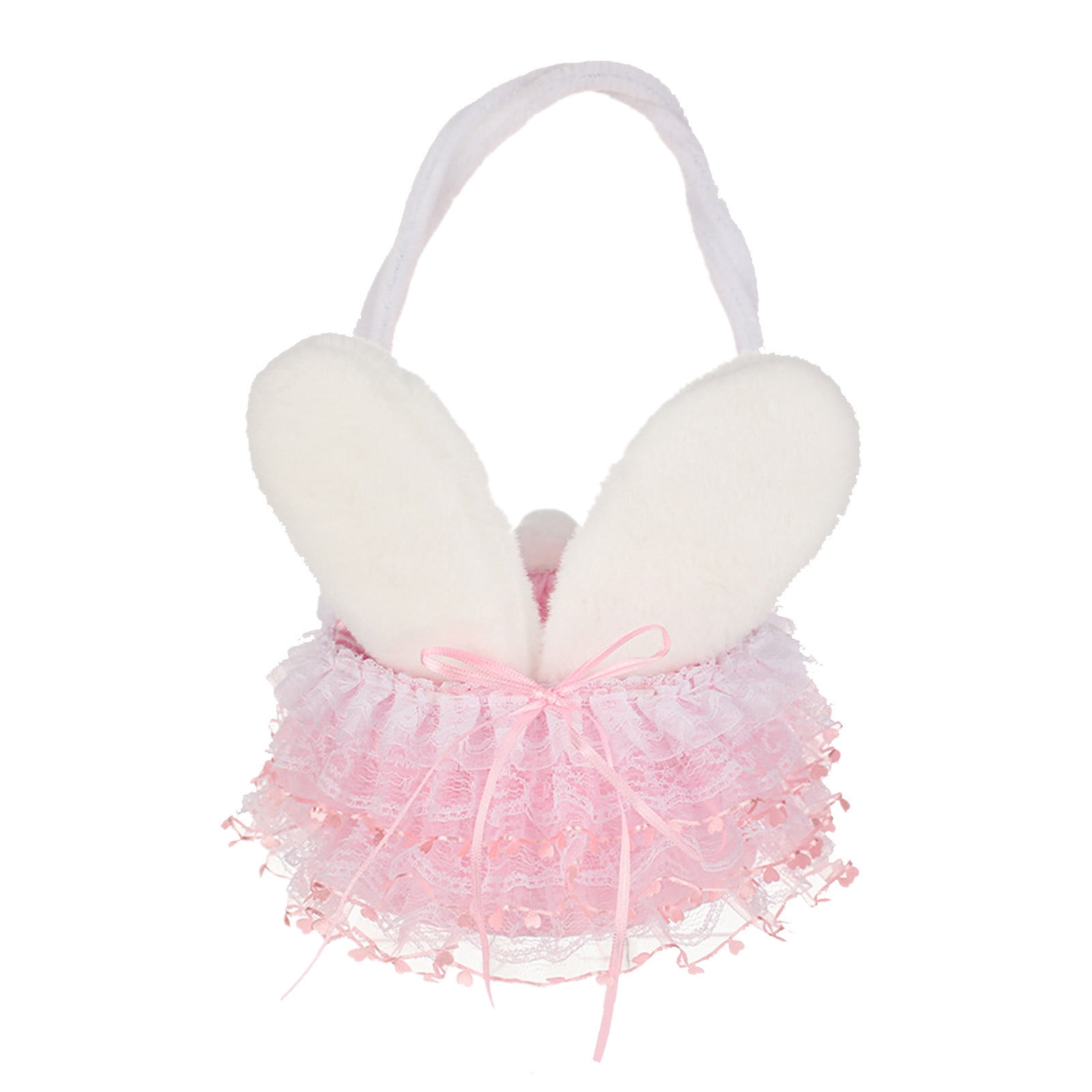 Taotanxi Easter Basket, Blue Ruffled Shining Tulle With Fluffy Bunny ...
