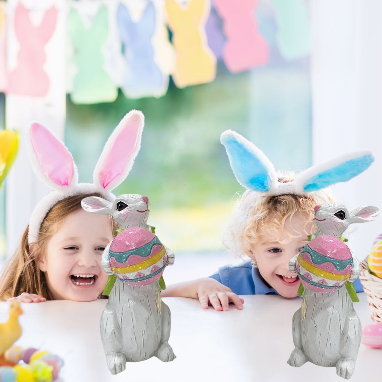 Taotanxi Easter Bunny Decorations Spring Home Decor Bunny Figurines ...