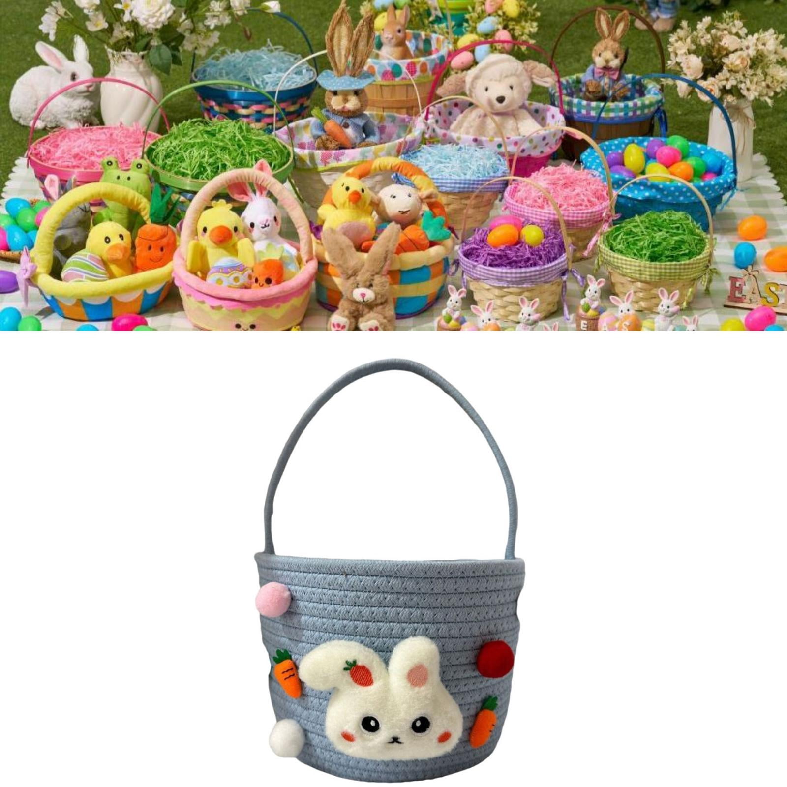 Taotanxi Empty Easter Basket with Handle & Cute Characters - Bunny ...