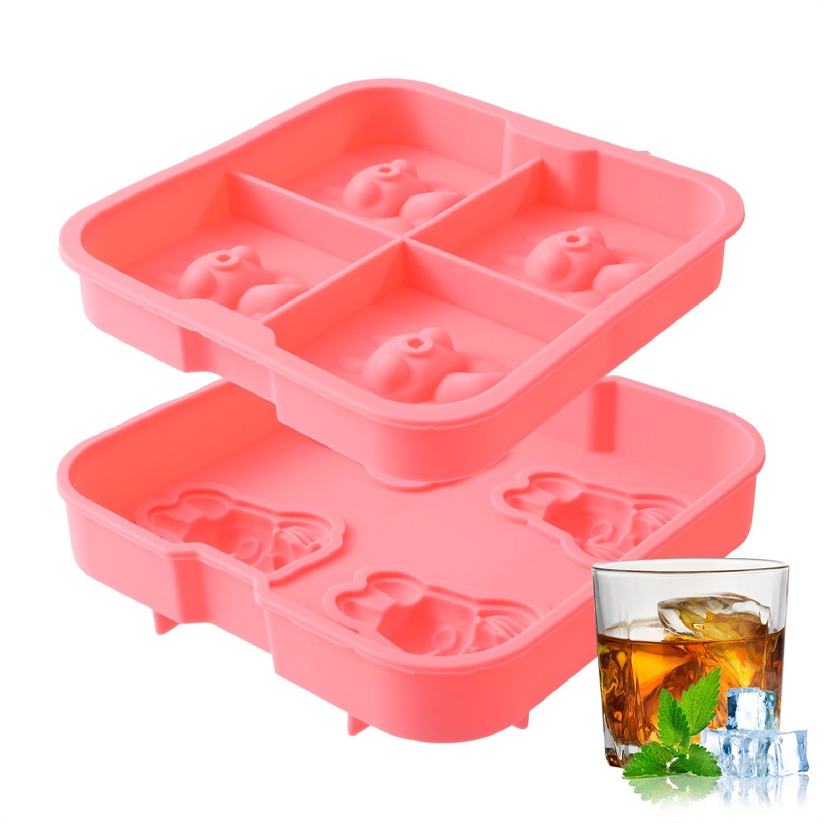 Taotanxi Funny Ice Cube Molds,4 Cavity 3D Sharks Ice Cube Mold,Silicone ...