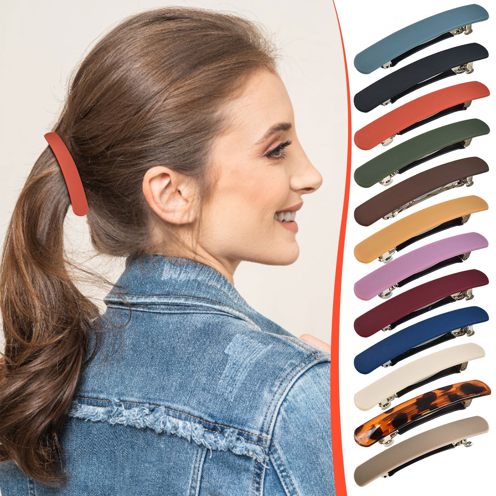 Taotanxi Green Hair Clips Hair Barrettes for Women, Matte Barrettes for ...