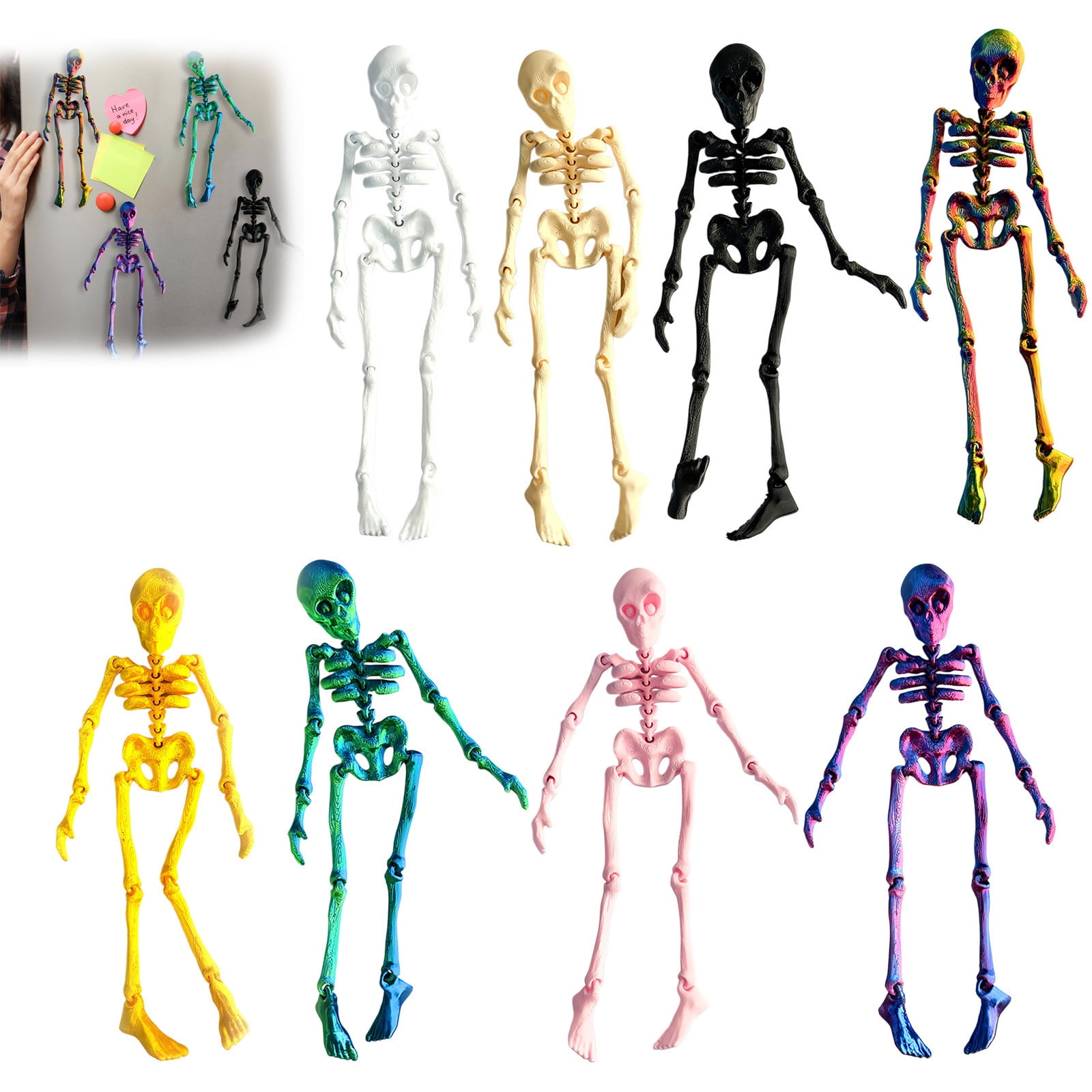 Taotanxi Halloween Poseable Skeleton Fridge Magnet Articulated Skeleton ...