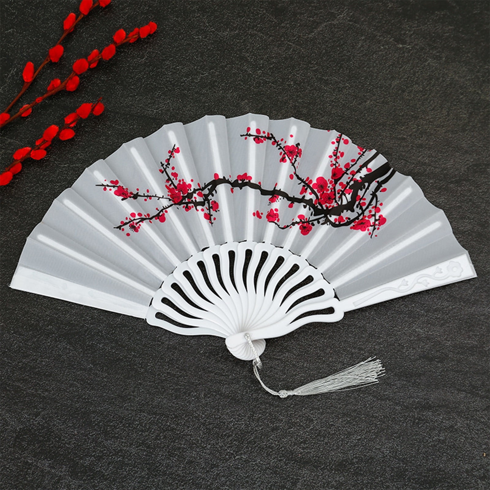 Taotanxi Handheld Floral Folding Fans Hand Held Silk Bamboo Fans with ...