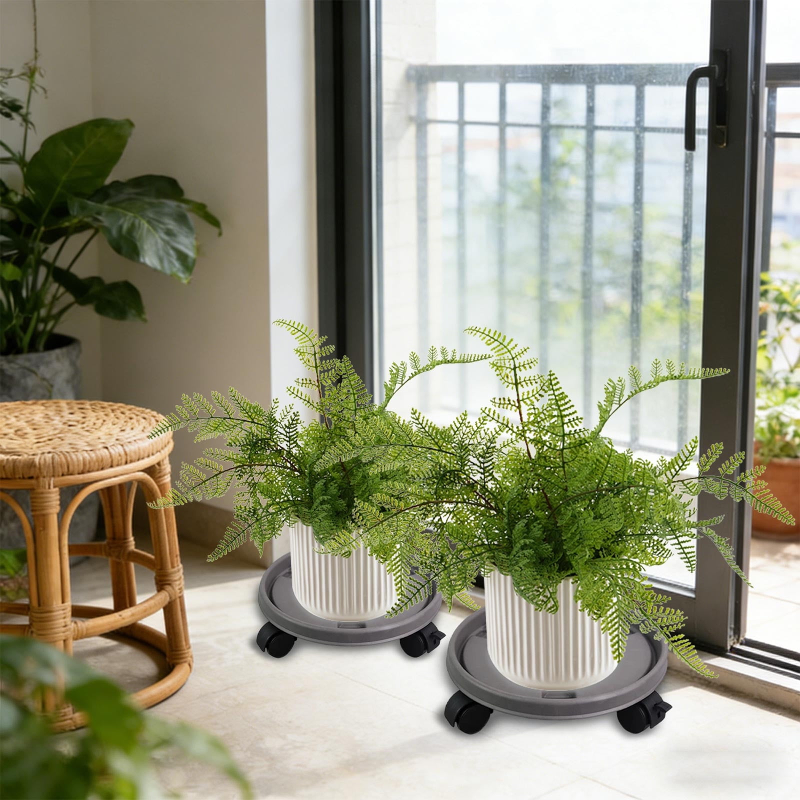Taotanxi Portable Plastic Tray with Wheels and A Round Base, 10 ...