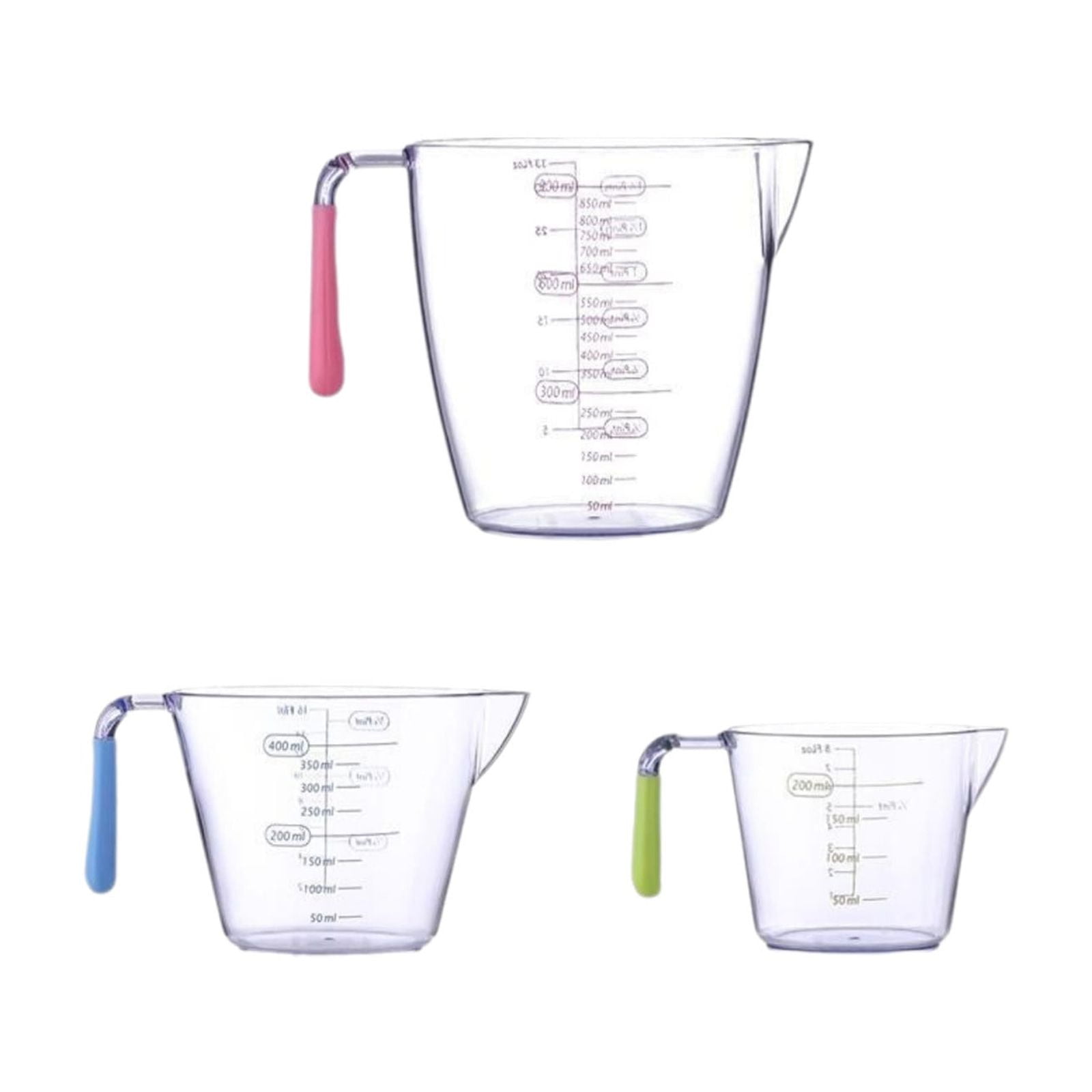 Taotanxi Set Of 3 Thick Plastic Measuring Cups For Home Kitchen Use ...