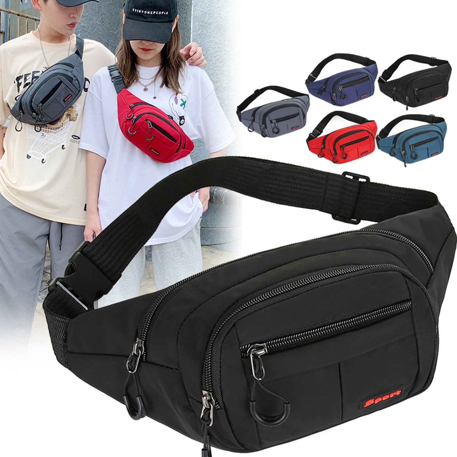 Taotanxi Sports Waist Packs Fanny Bag, Multiple Functions Hip Bum Chest ...