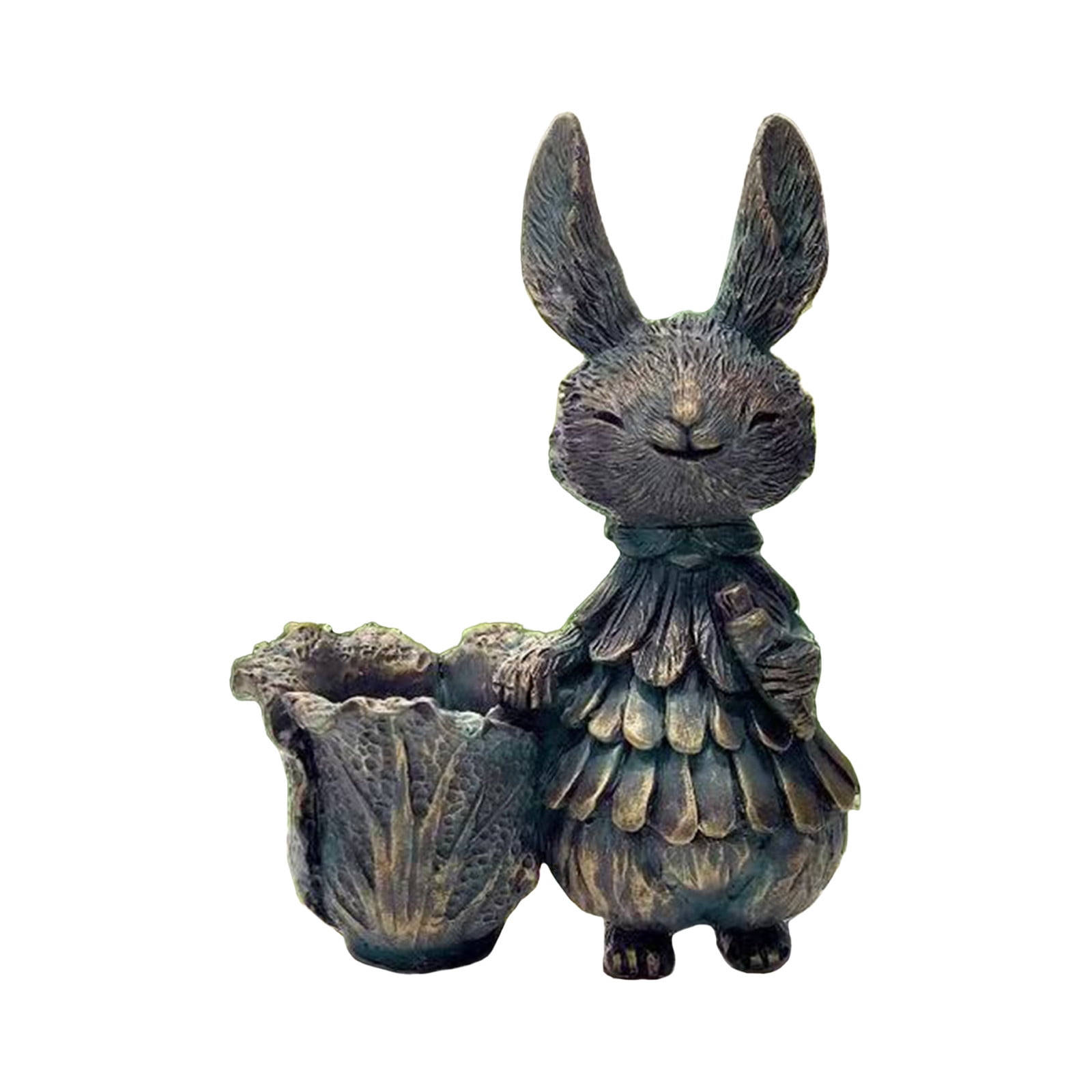 Taotanxi Spring Bunny Flower Plants Easter Decor - Resin Rabbit ...