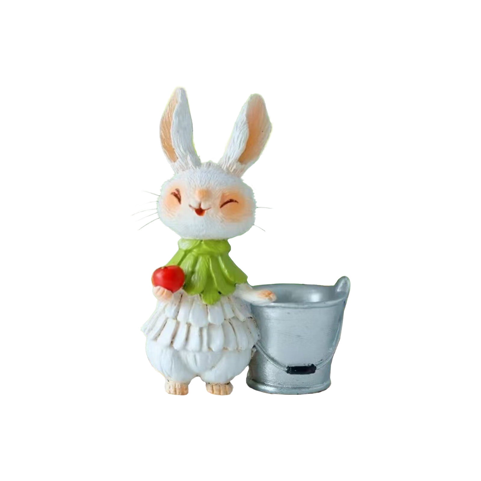 Taotanxi Spring Bunny Flower Plants Easter Decor - Resin Rabbit ...