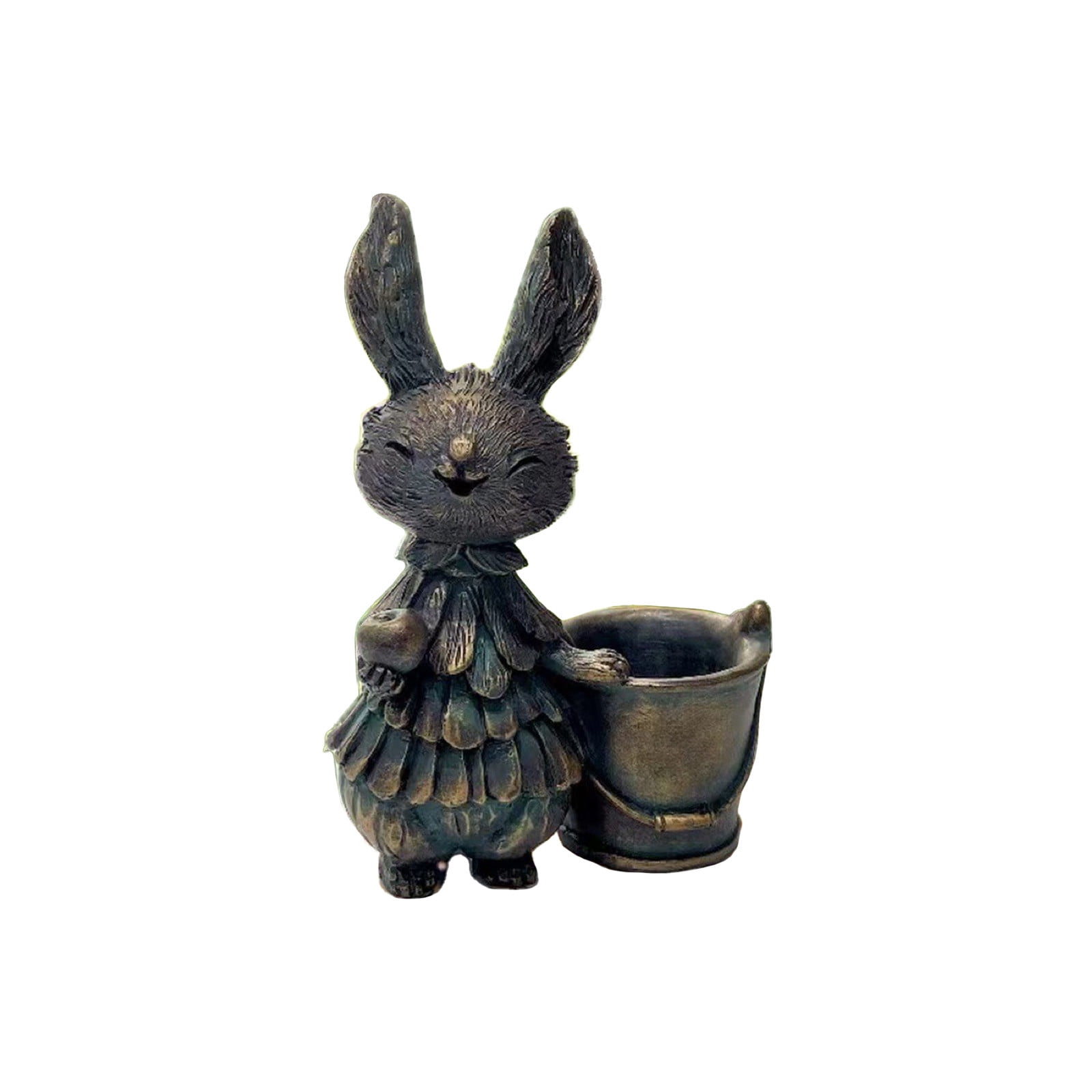 Taotanxi Spring Bunny Flower Plants Easter Decor - Resin Rabbit ...