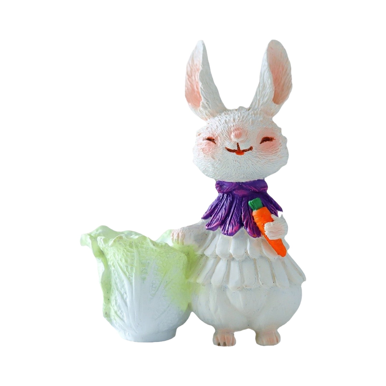 Taotanxi Spring Bunny Flower Plants Easter Decor - Resin Rabbit ...