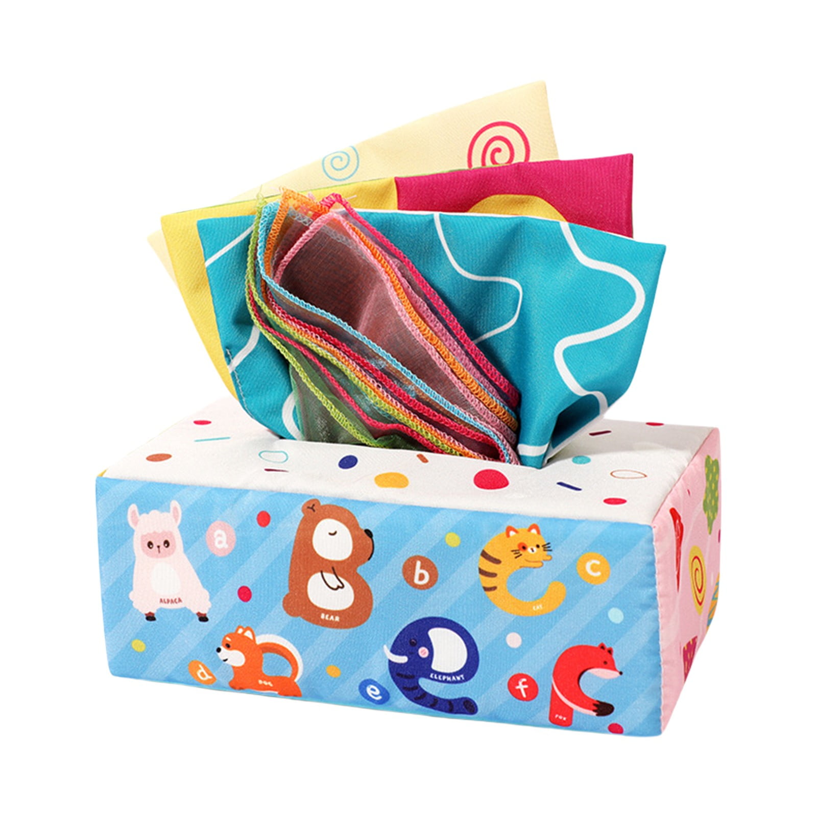 Taotanxi Tissue Box With Teethers, Soft-Filled Sensory Toys High ...