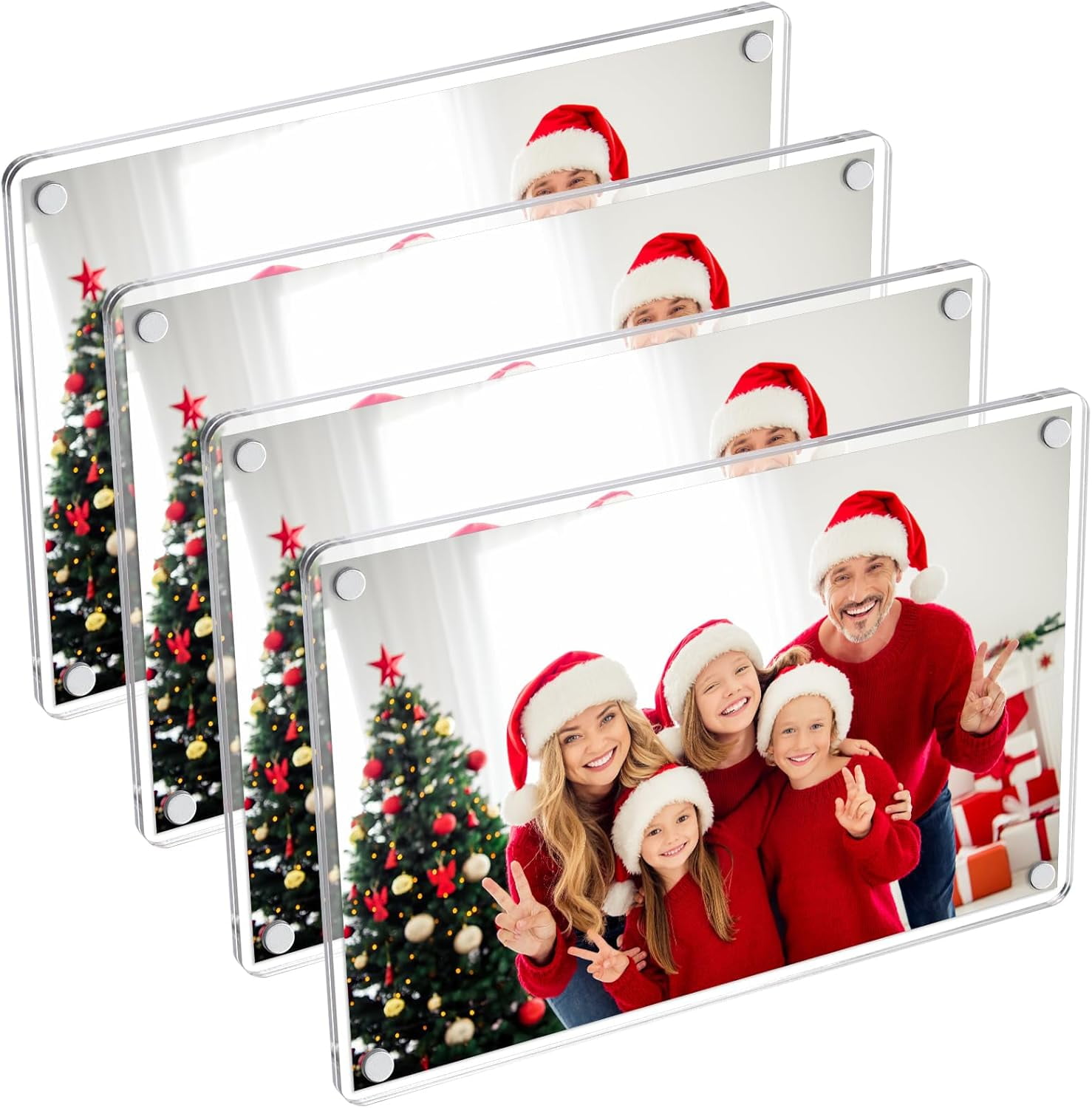 Taotique 4 Pack Acrylic Fridge Magnetic Frame, Acrylic Photo Picture ...