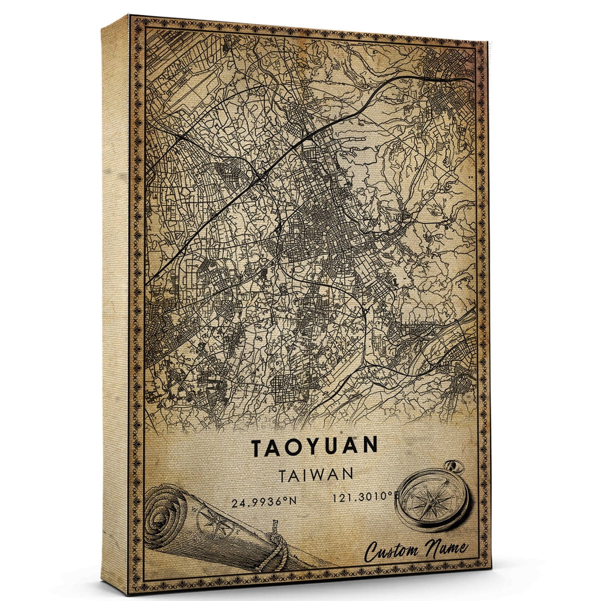 Taoyuan Map Poster, Taiwan Map Art Poster, Canvas, Taoyuan Map City ...