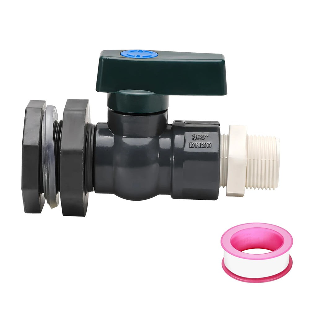 Tap 3/4", PVC rainwater container valve with bulkhead screw connection ...
