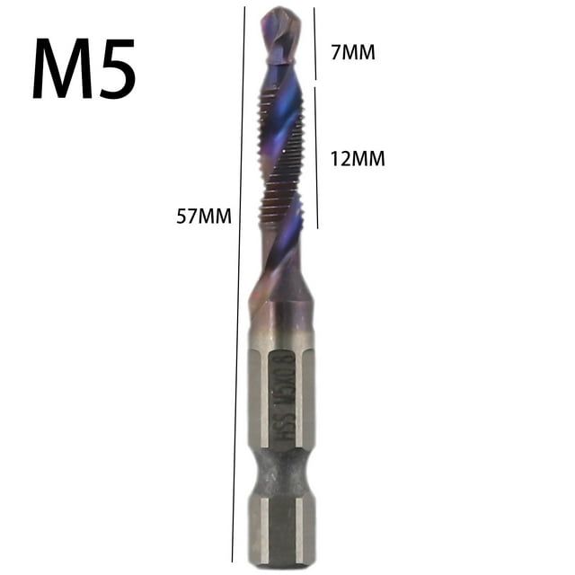 Tap Drill Bit Hex Shank Hss Screw Bit Screw Machine Compound Tap M3-M10 ...