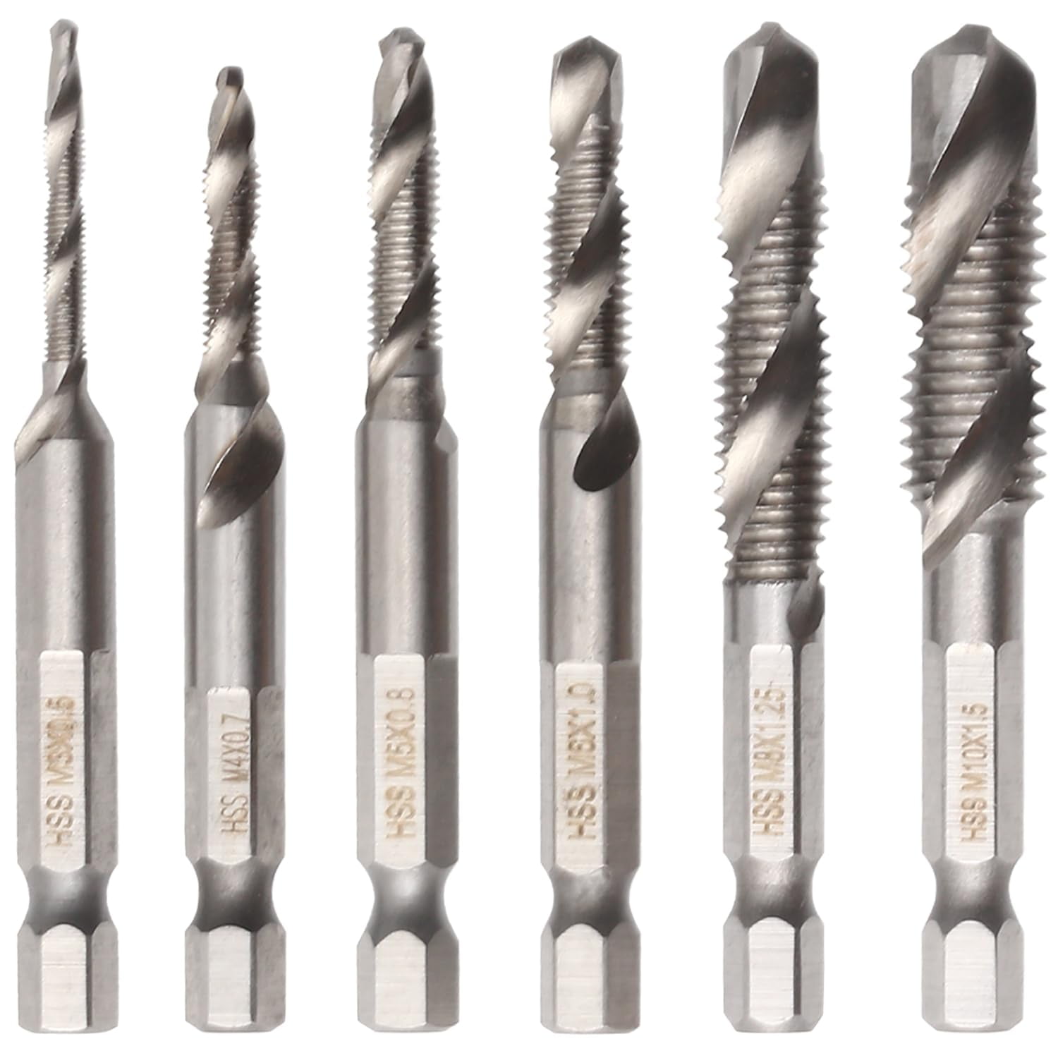 Tap Drill Bit Set Hex Shank HSS Screw Thread Metric Tap Drill Bit Screw Machine Compound Tap M3 ...
