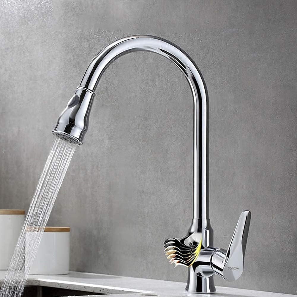 Tap Kitchen Faucet Chrome Brass 360°Degree Rotation Single Holder ...