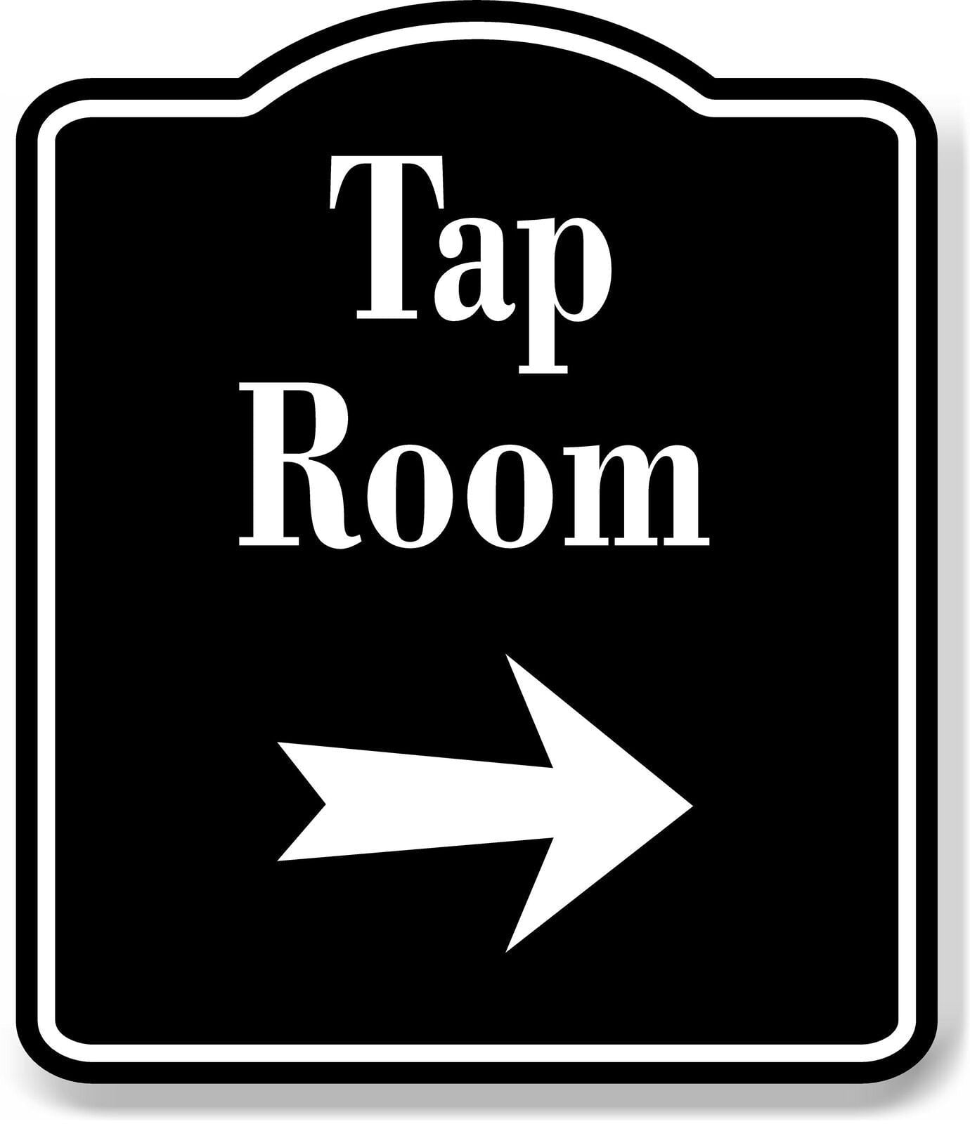 Tap Room Bar Right Arrow BLACK Aluminum Composite Sign, 15"x18 ...