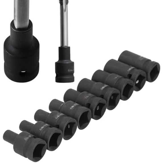 Tap Socket Set, 9 Pieces Square Tap Sockets with 1/2 Inch Drive, Cr ...