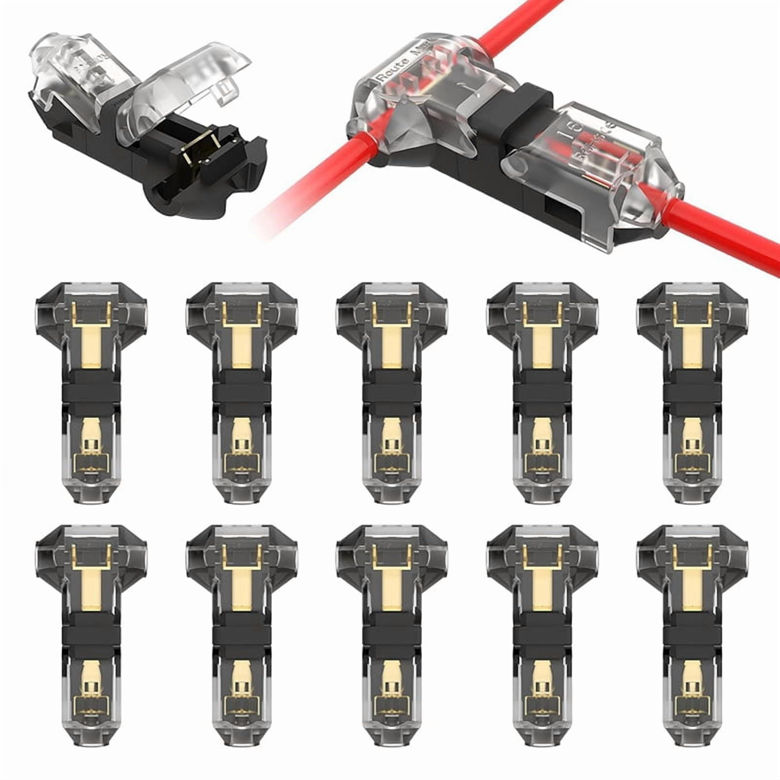 Tap Wire Splice Connectors for 16-20 AWG, 3 Way 1 Pin Low Voltage Wire ...