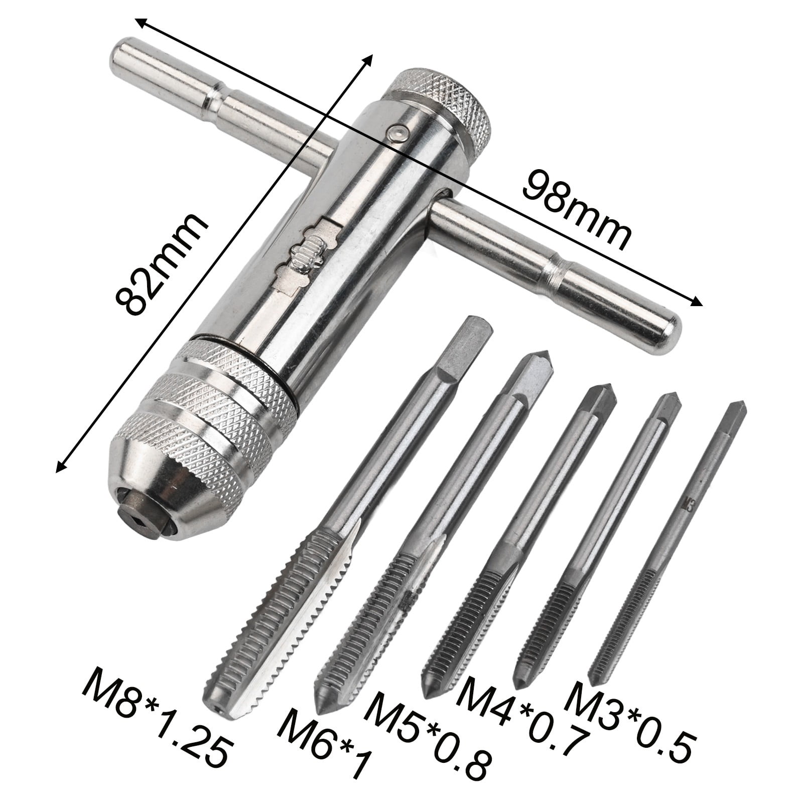 Tap Wrench Set Screw Taps For M3-M8 Adjustable T-Handle For Left Hand ...
