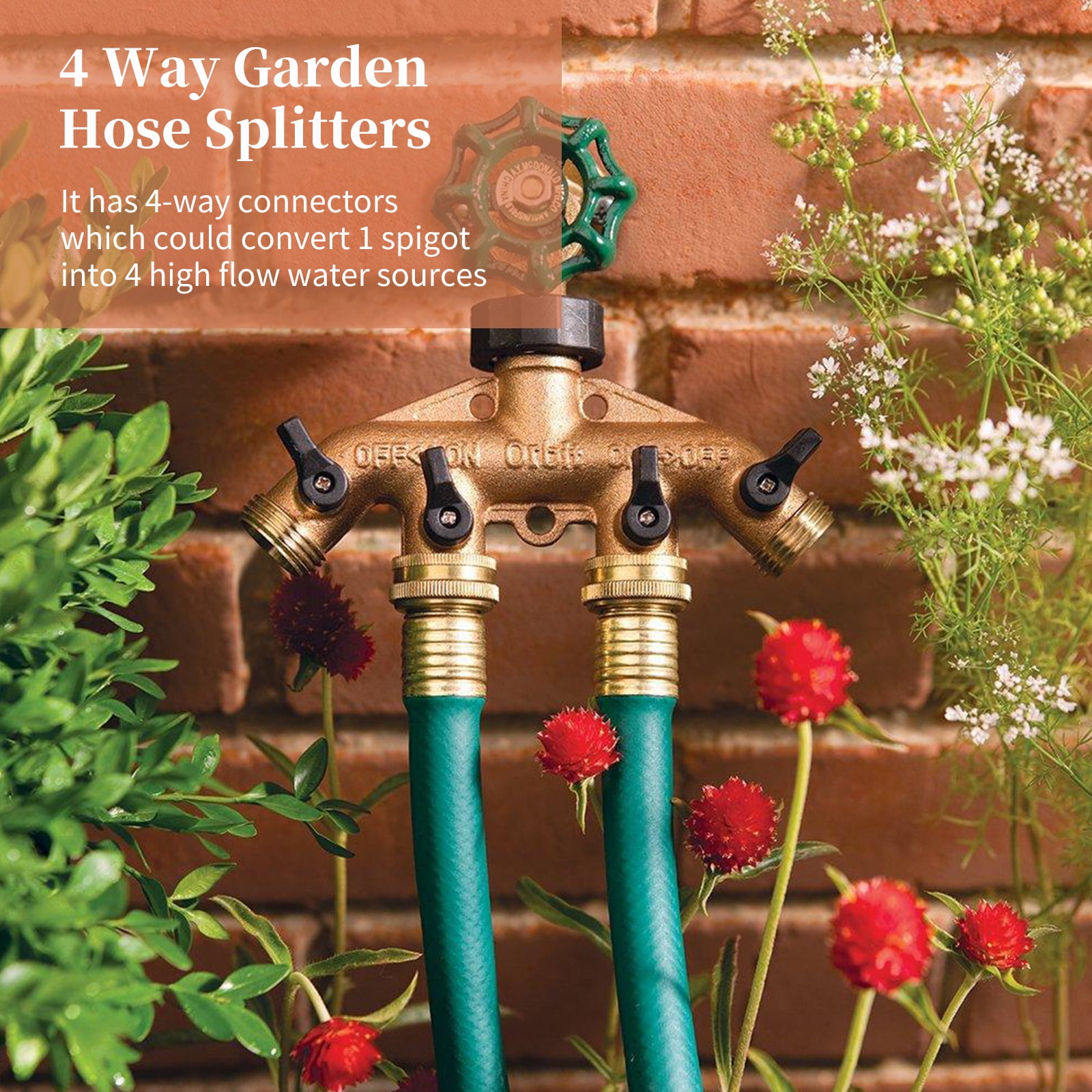 Tap shunt,4 Way Splitters Diverter Tap Splitter Water 2 4 3/4'' Tap ...