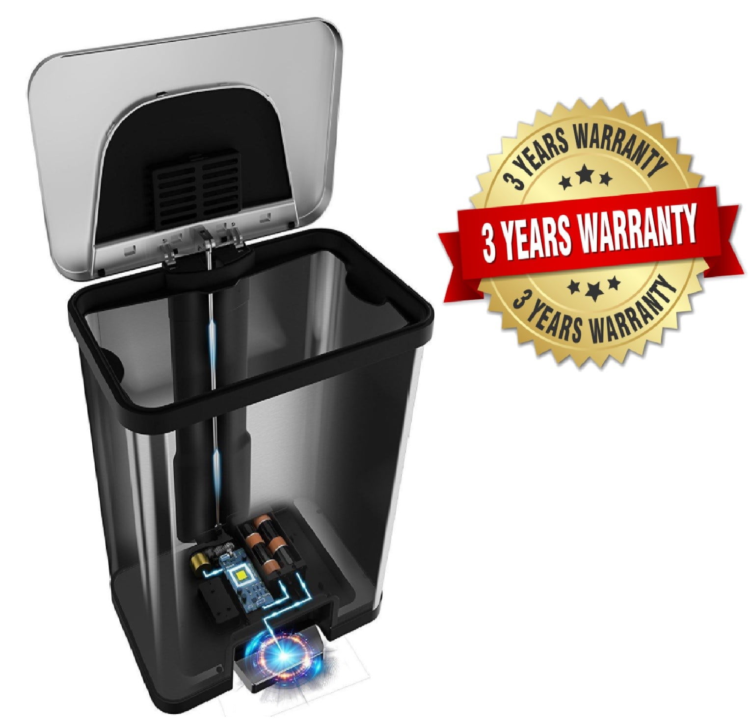 TapCan 13 Gallon Automatic Trash Can with One-Tap Pedal Sensor and ...