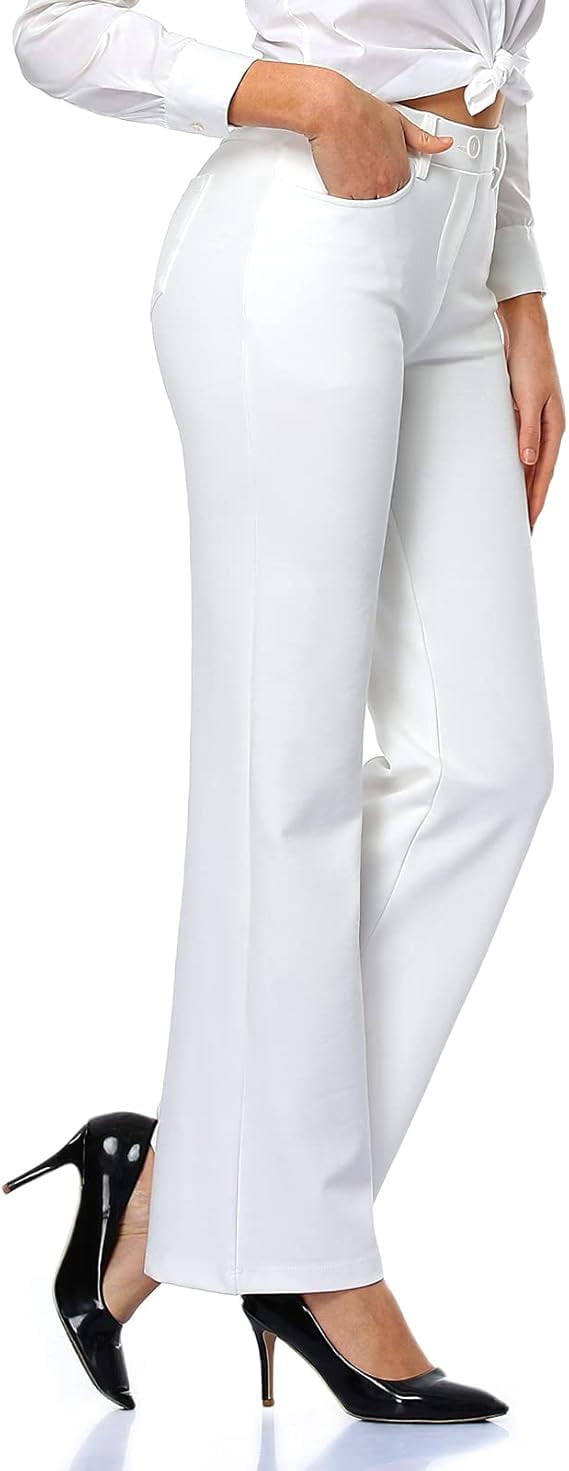 Tapata Women's 26'' Stretchy Bootcut Dress Pants with Pockets Tall ...