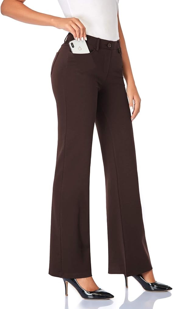 Tapata Women's 32'' Stretchy Bootcut Dress Pants with Pockets Tall ...