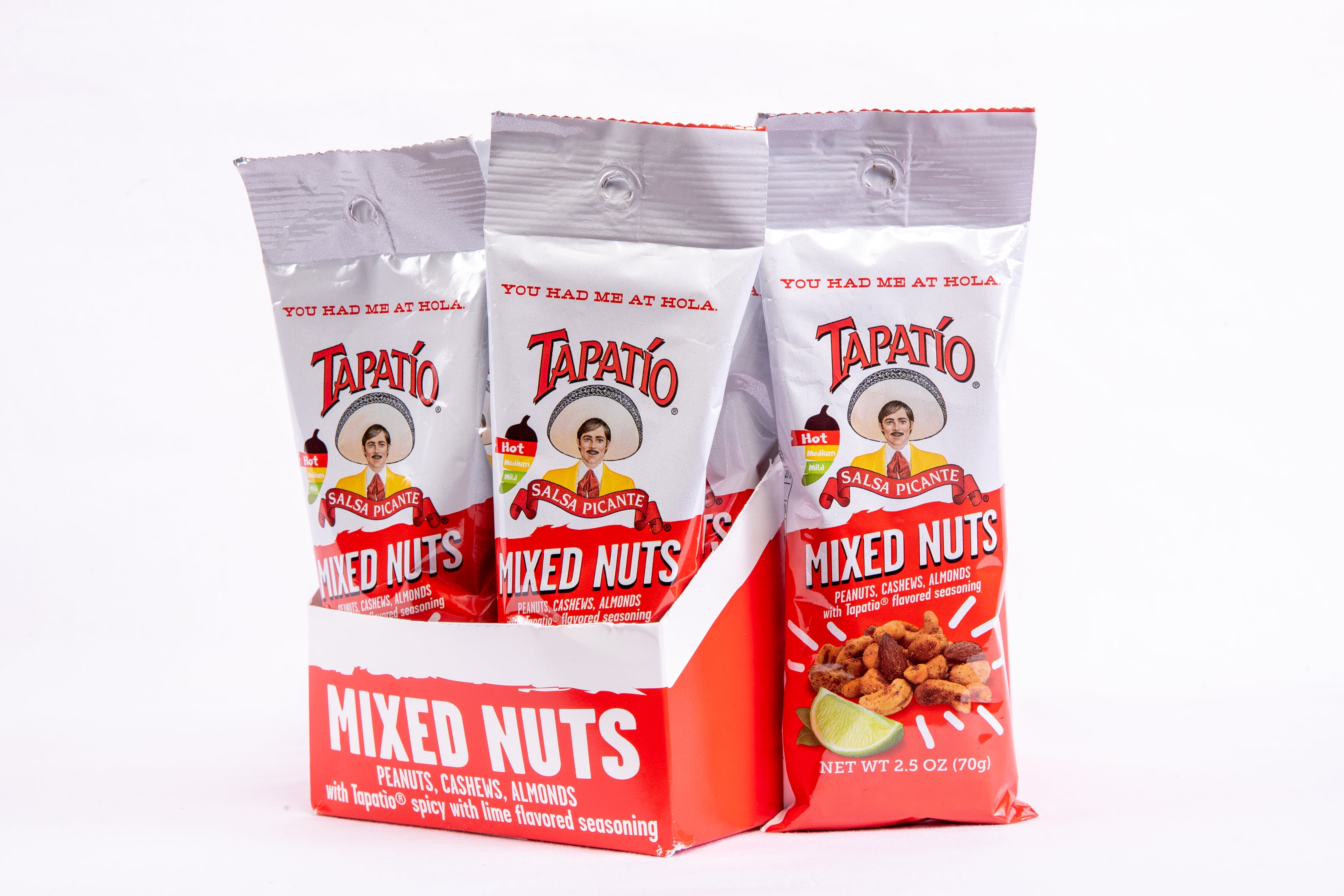Tapatio Mexican Mixed Nuts with Lime, Chili Spicy, Almonds, Cashews ...