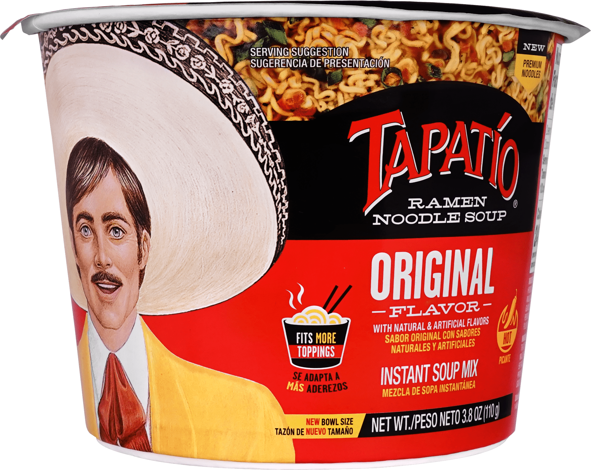 Tapatio Spicy Original Flavor Ramen Noodle Soup Bowl, Easy Asian Soup ...