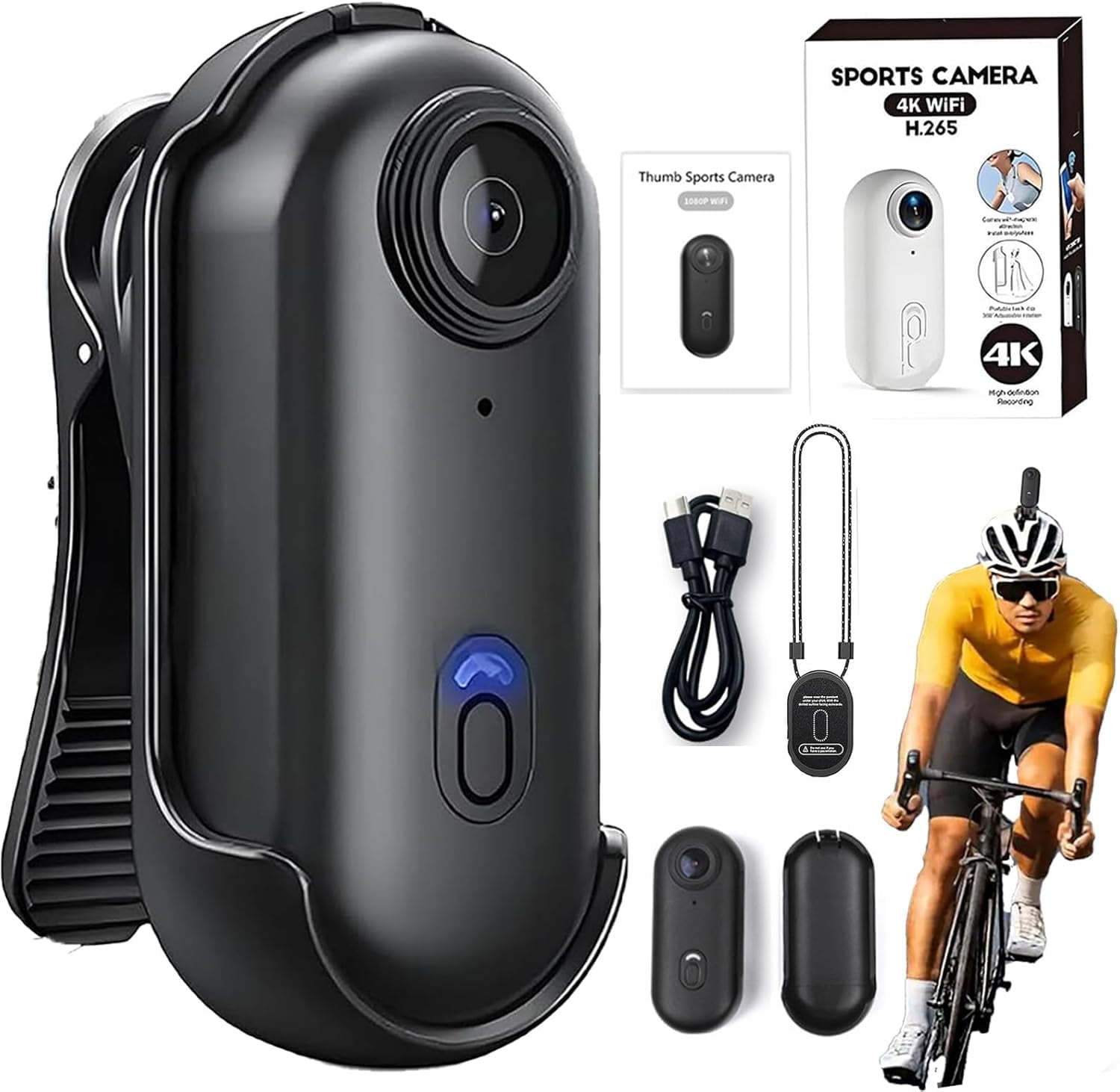 Tapcam Sports Camera, The Tap Cam POV Camera, Hd 1080p/4k Mini Wearable ...