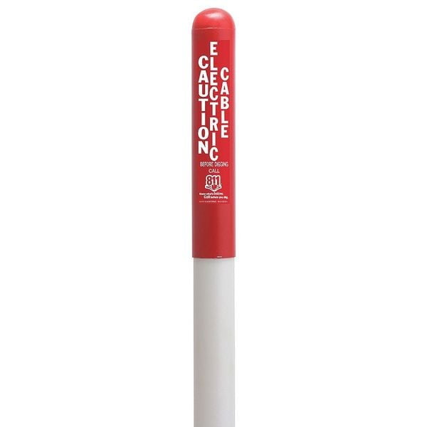 Tapco Utility Dome Marker,66 in. H,Red/White 114602B - Walmart.com
