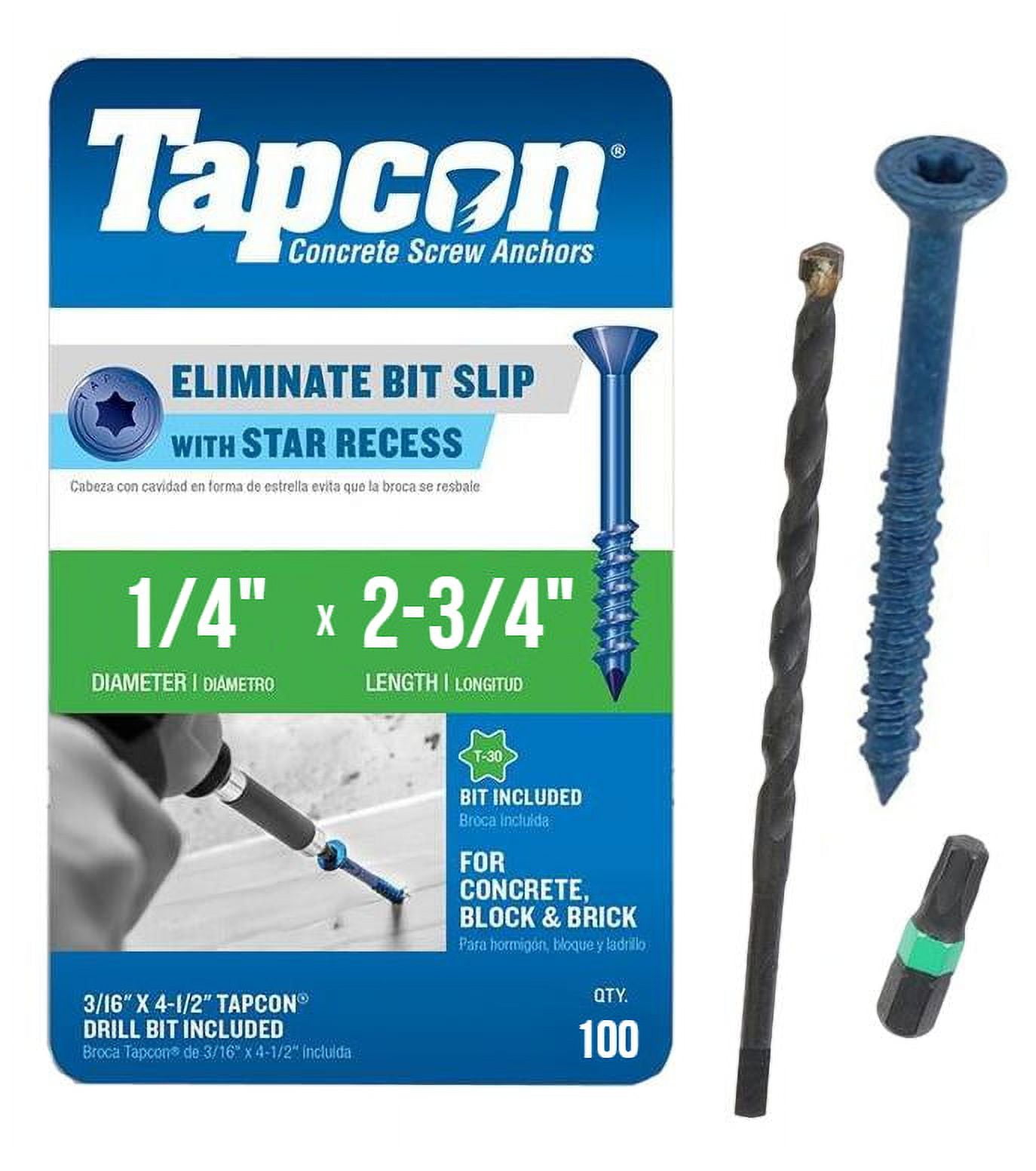 Tapcon 1/4" x 2-3/4" Star Torx Head Concrete Anchor Screws 3189407V2 ...