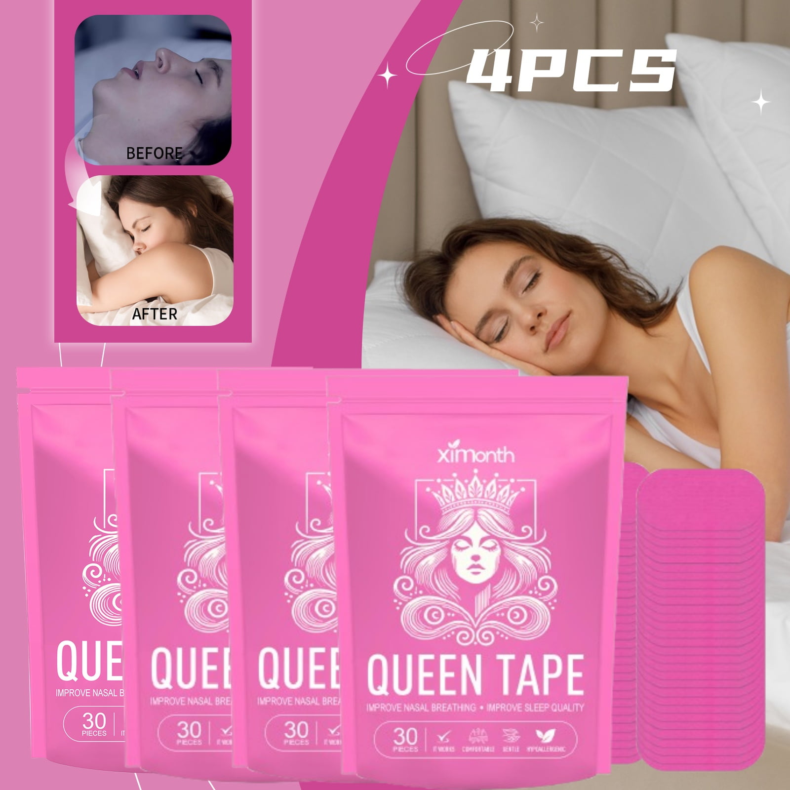 Tape (30 Strips) - Hypoallergenic & Easy Removal Tape, Lifts Away ...