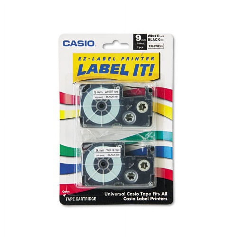 Tape Cassettes for KL Label Makers 0.37" x 26 ft, Black on White, 2 ...