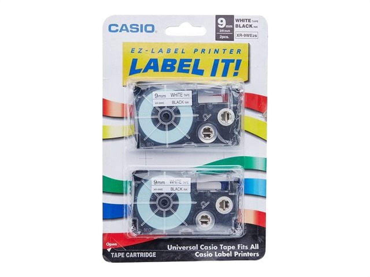 Tape Cassettes for KL Label Makers 0.37" x 26 ft, Black on White, 2 ...