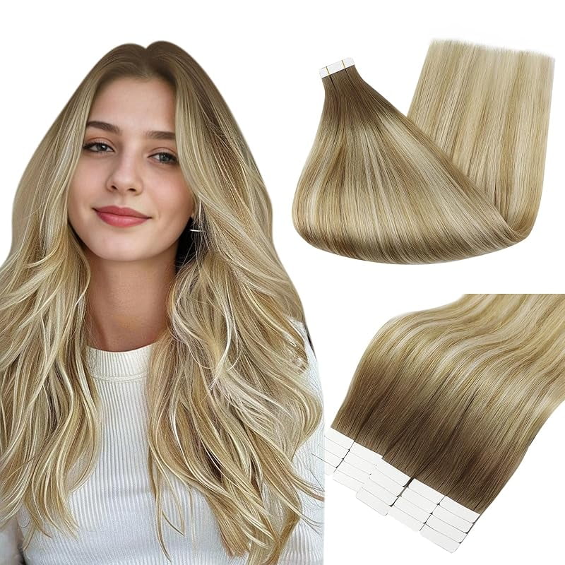 Tape in Hair Extensions Human Hair 18 Inch Remy Human Hair Tape in ...