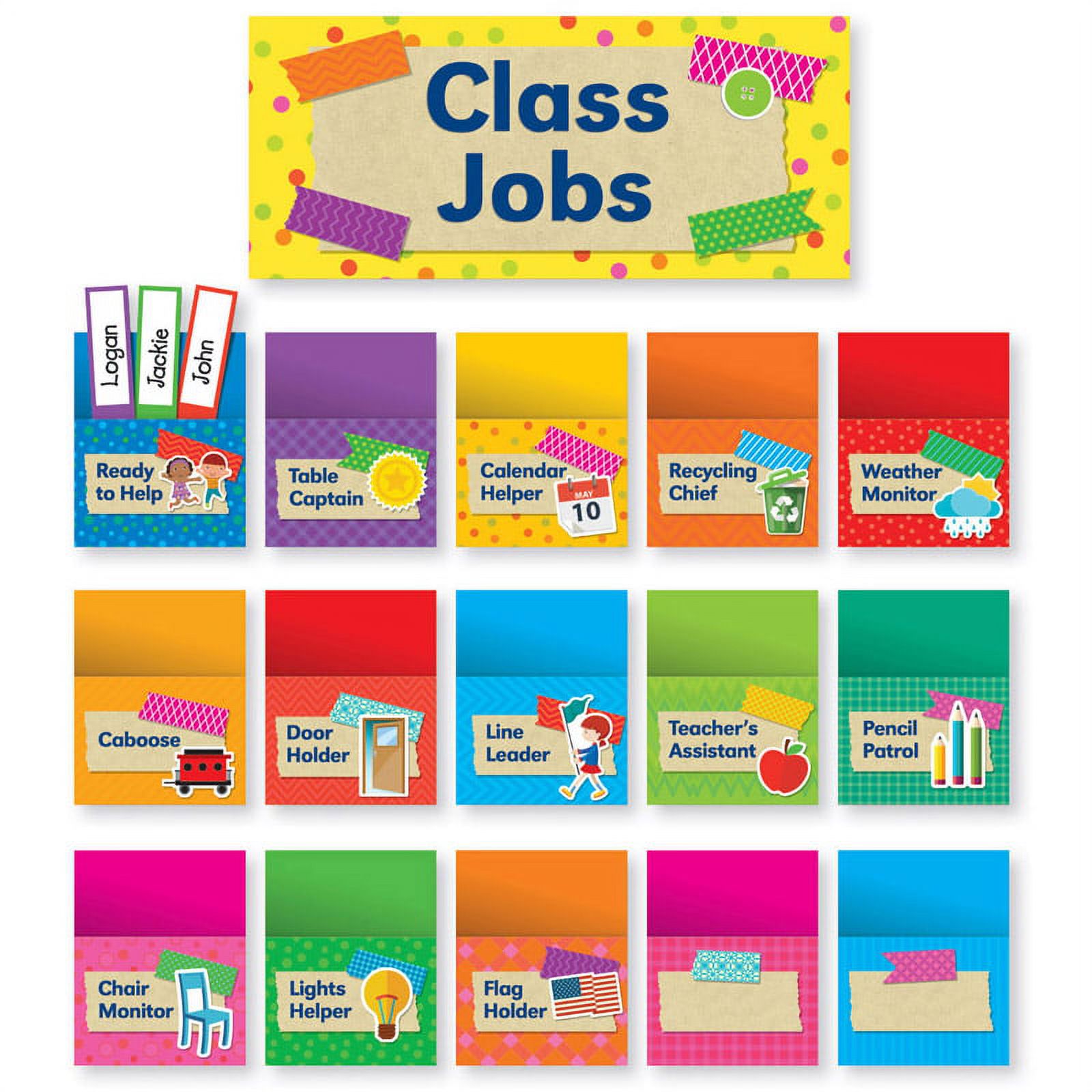 Scholastic Fold and Tape Design Class Jobs Bulletin Board, Multicolor ...