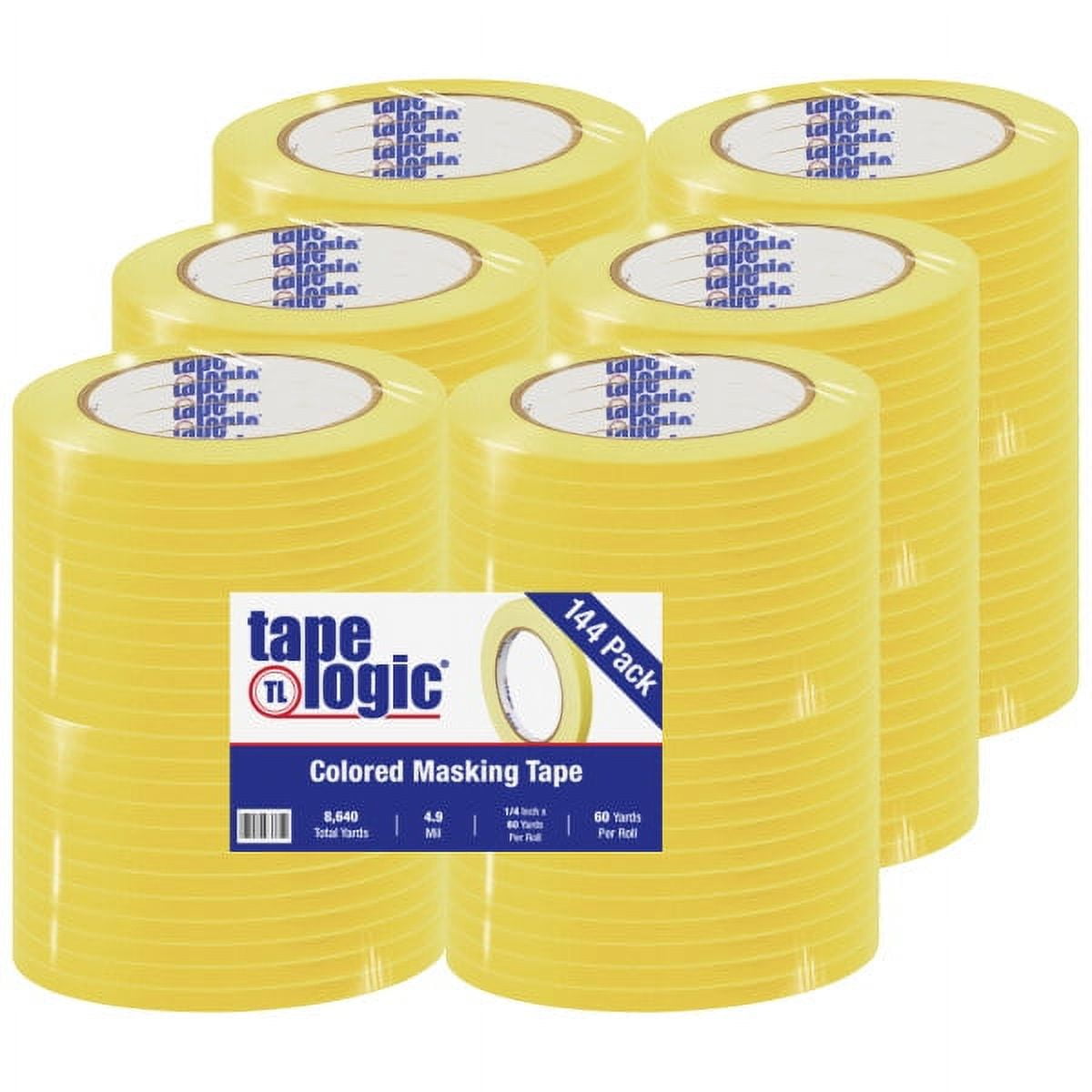 BOX 1/4" x 60 Yards Yellow Tape Logic Masking Tape - Walmart.com