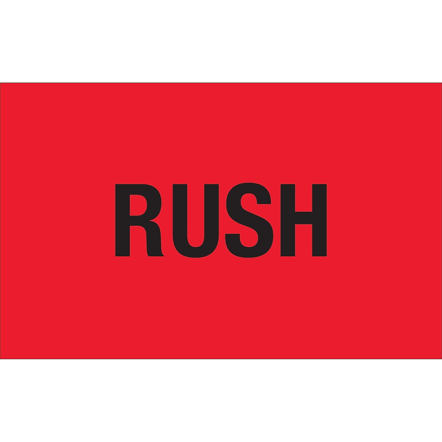 Tape Logic 1 1/4" x 2", Rush" Fluorescent Red Warning Sticker, for ...