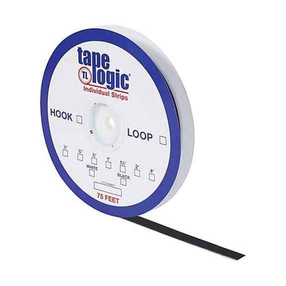 Tape Logic® Sticky Back Loop Strips, 2" x 75', Black, Pack of 1 ...
