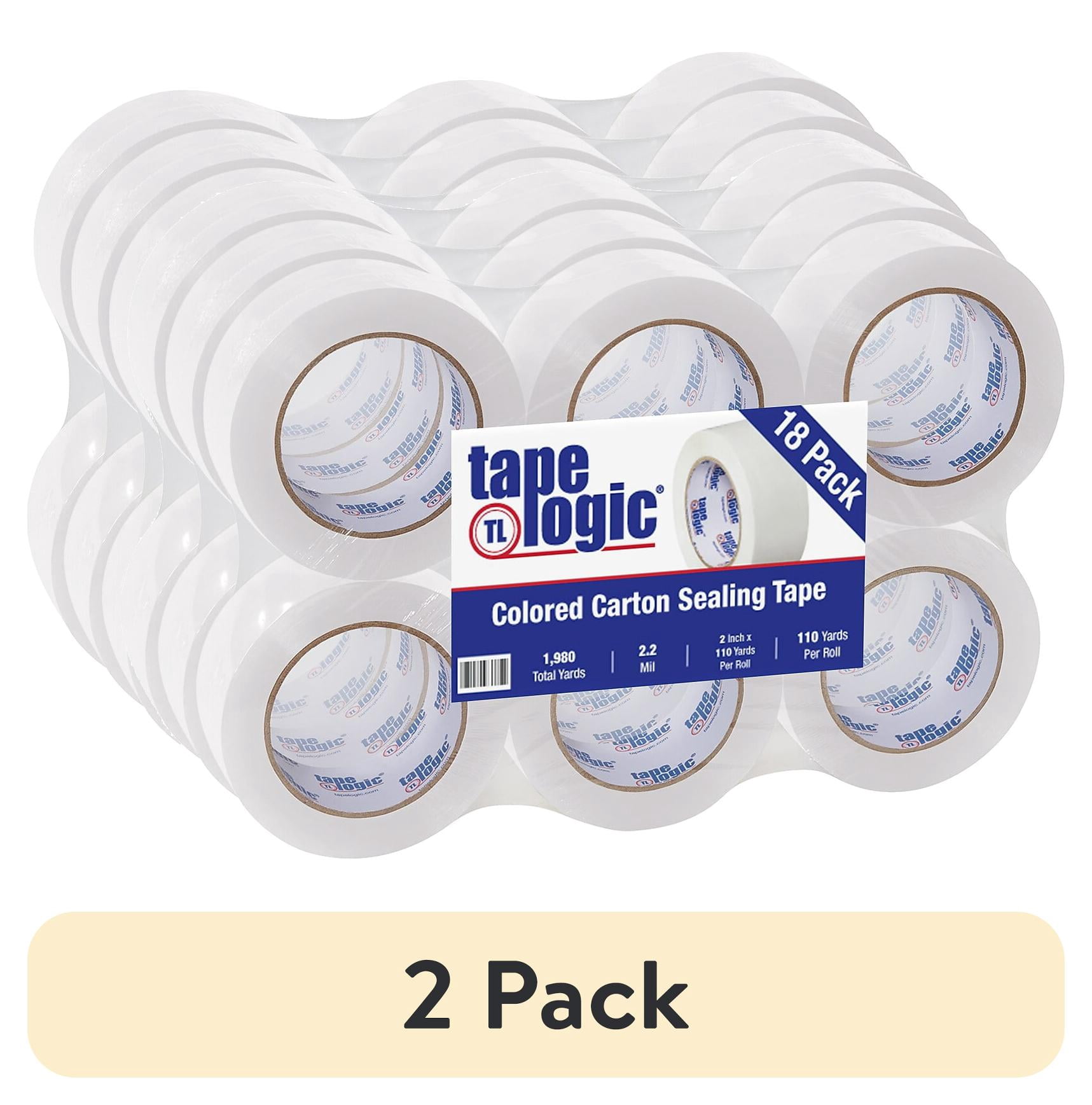 (2 pack) Tape Logic® Carton-Sealing Tape, 3" Core, 2" x 110 Yd., White ...